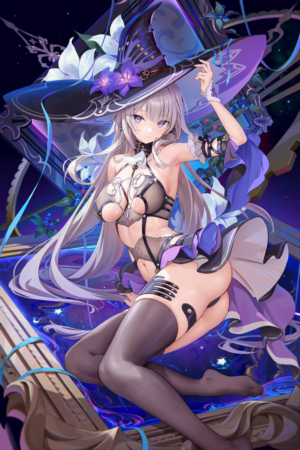 houkisei honkai: star rail herta cameltoe garter no bra pantsu see through skirt lift thighhighs ...